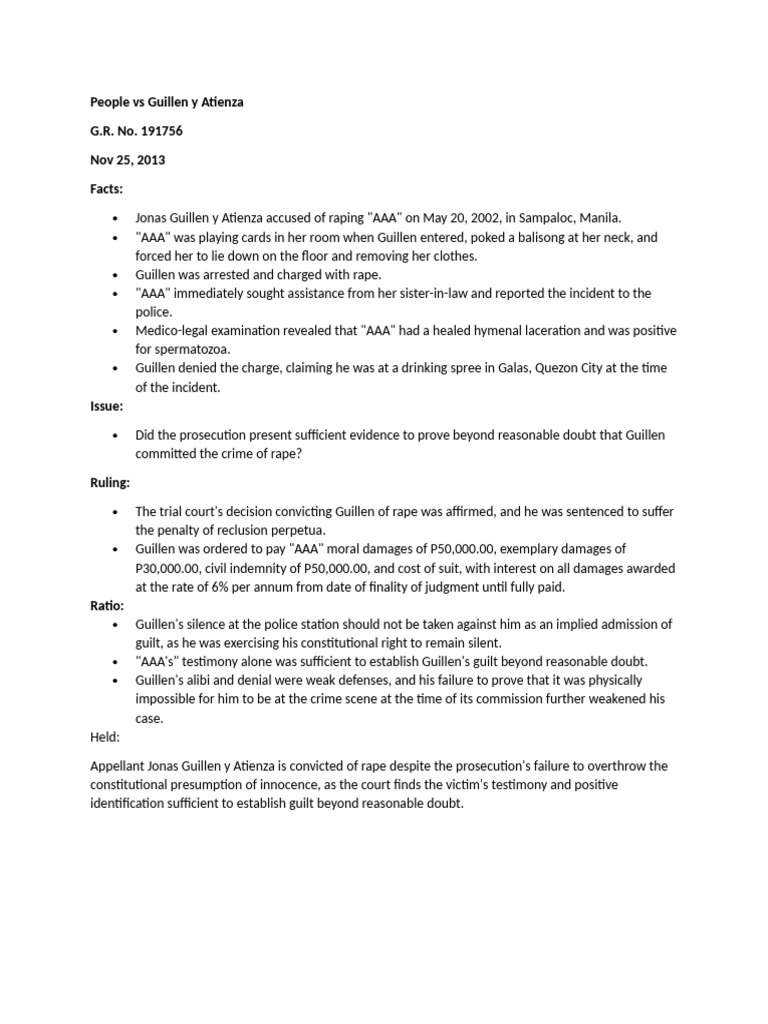 People Vs Guillen y Atienza | PDF