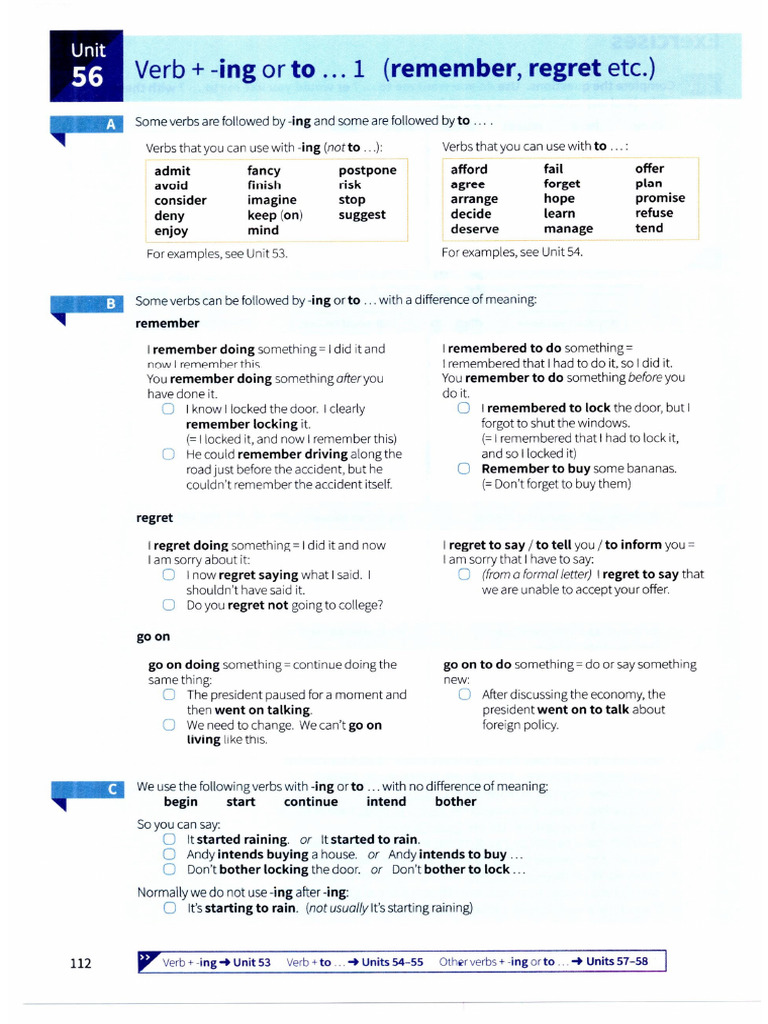 Verbs Plus Gerund or Infinitive | PDF
