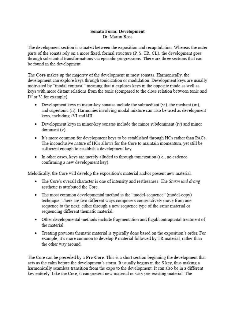 Understanding Sonata Form Development | PDF | Pitch (Music) | Elements ...