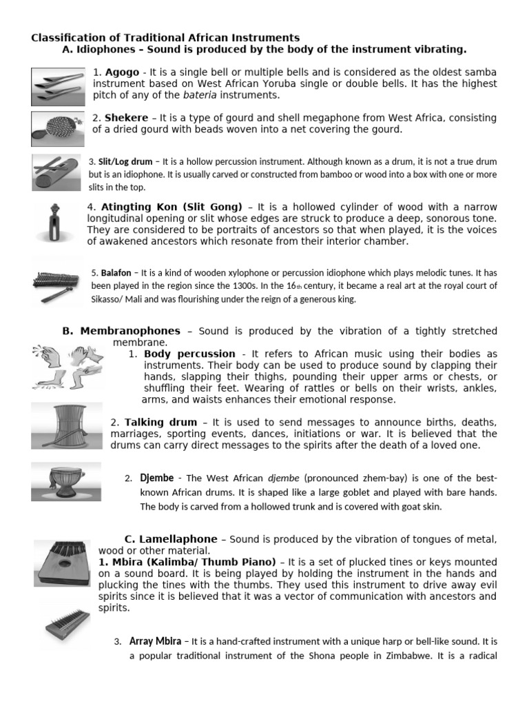 Classification of Traditional African Instruments | PDF | String ...