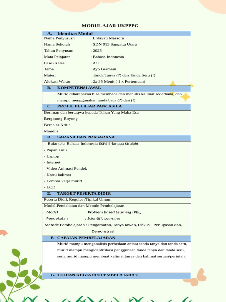 Modul Ajar Tanda Baca untuk SD | PDF