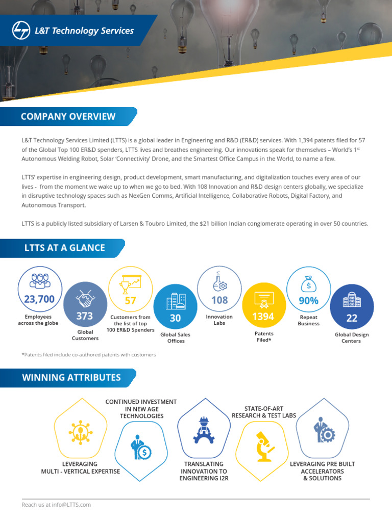 LTTS: Innovating Engineering Solutions | PDF | Engineering | Automation