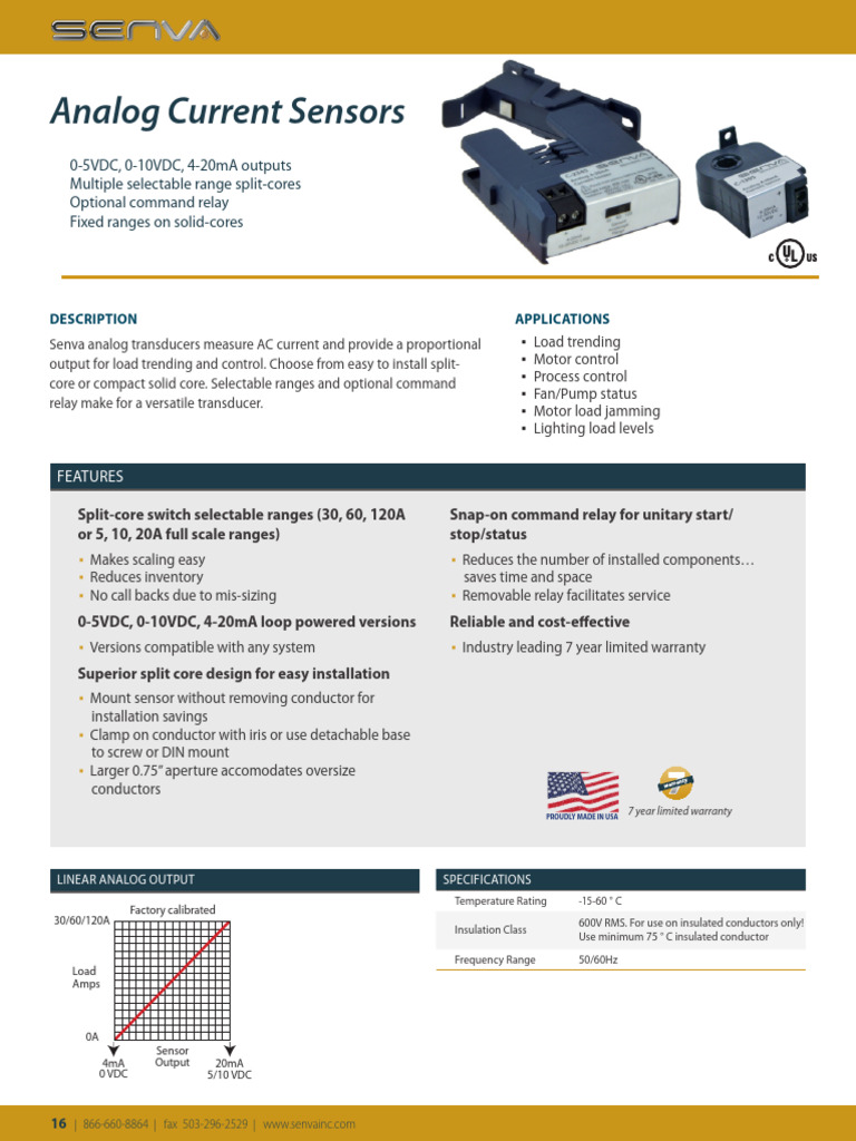 Current Transducers Datasheet | PDF | Relay | Electricity