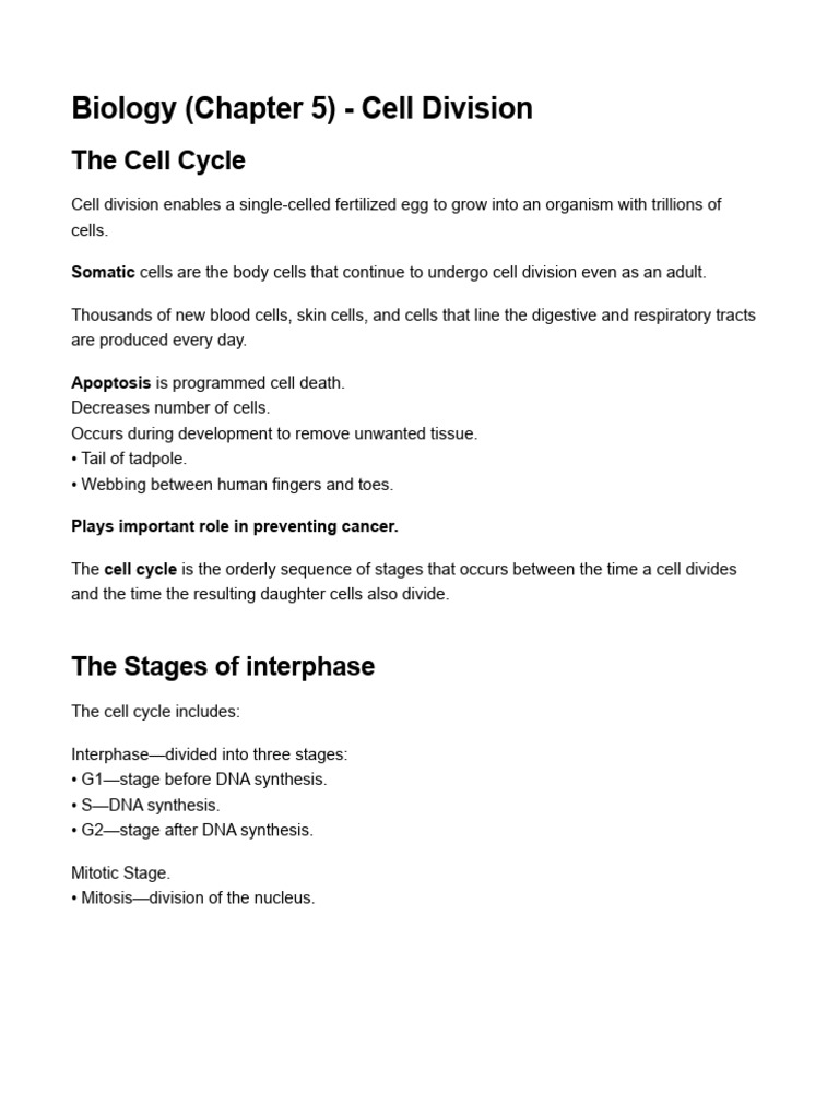 Understanding Cell Division and Mitosis | PDF | Meiosis | Mitosis