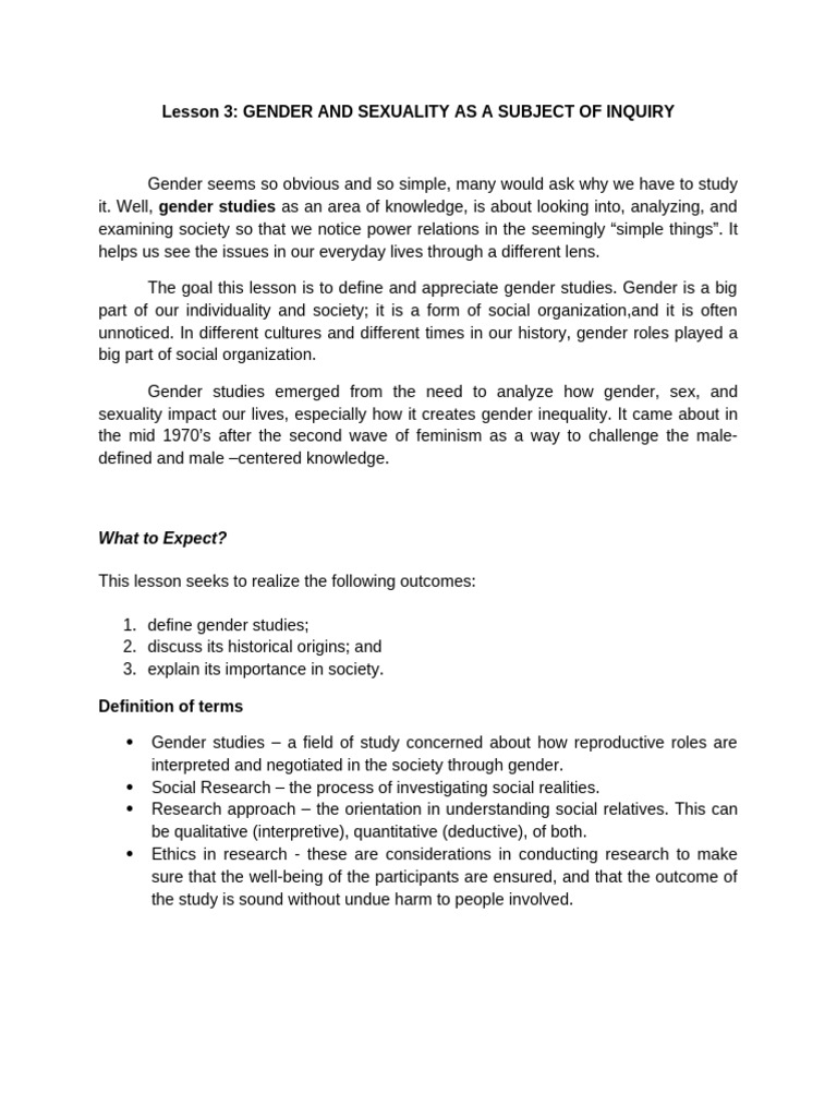Understanding Gender Studies and Research | PDF | Qualitative Research ...