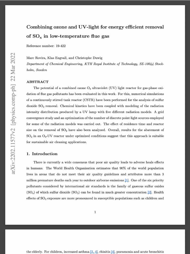 (PDF) Combining Ozone and UV-light For Energy Efficient Removal of SOx ...