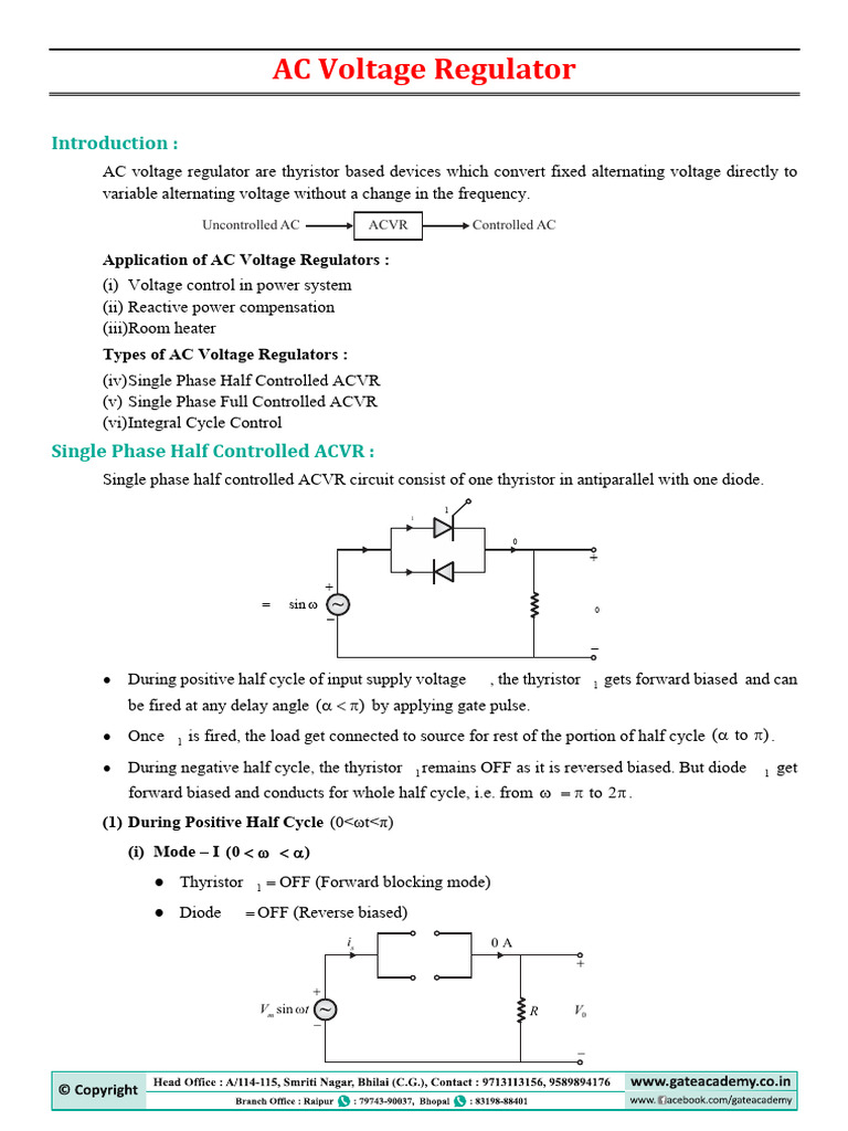 5582456lecture 01 AC Voltage Regulator - Compressed | PDF | Electronic ...