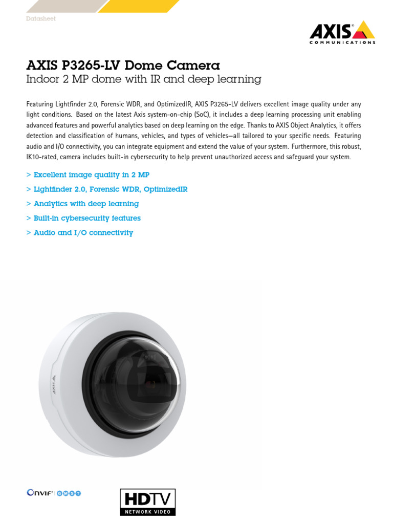 datasheet-axis-p3265-lv-dome-camera-en-US-463525 | PDF | Camera | Frame ...