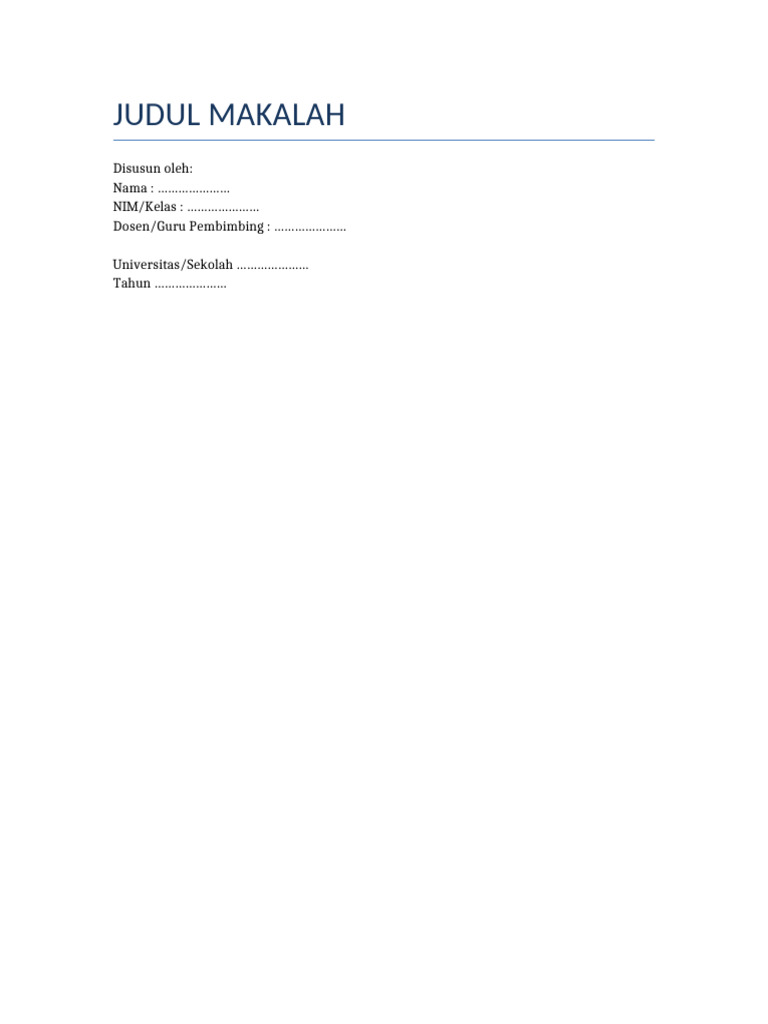 Template Makalah | PDF