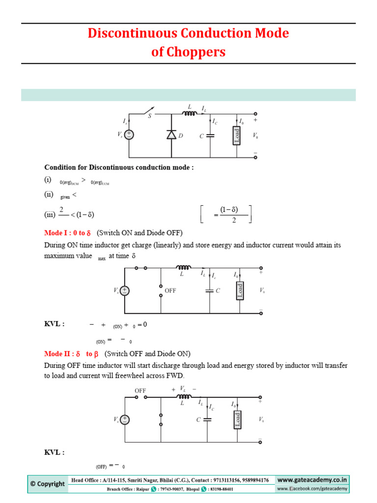 3133663lecture 37 Discontinuous Conduction Mode of Choppers - Compressed | PDF | Power ...