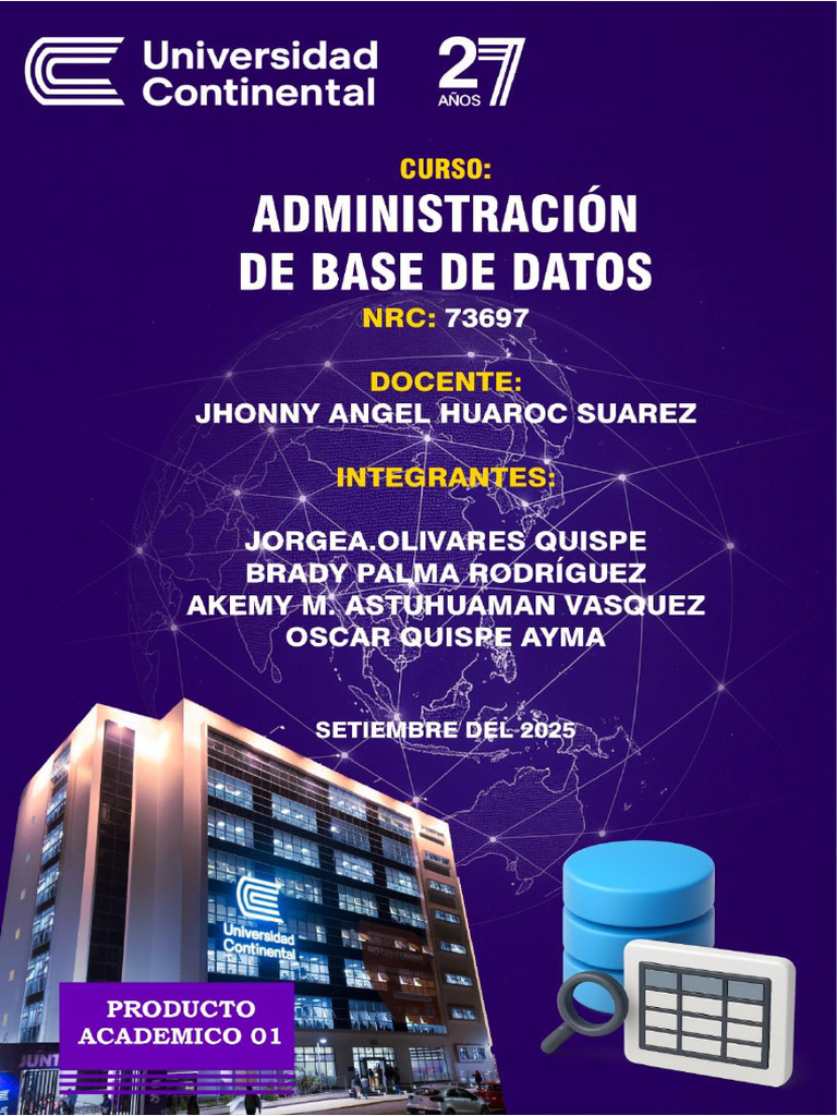ProyectoIntegradoE1 - AdBD - Grupal | PDF | Bases de datos | Servidor SQL de Microsoft