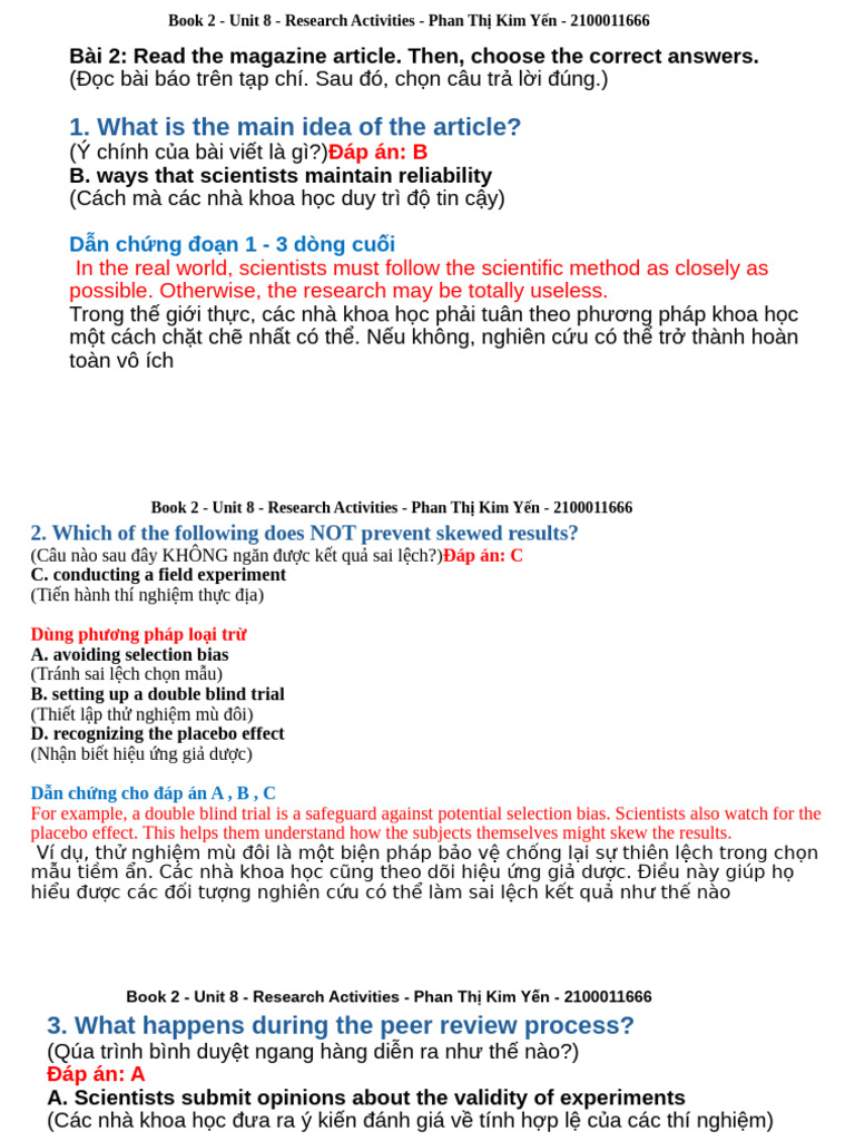 Book 2 - Unit 8 Bai 2,3 | PDF