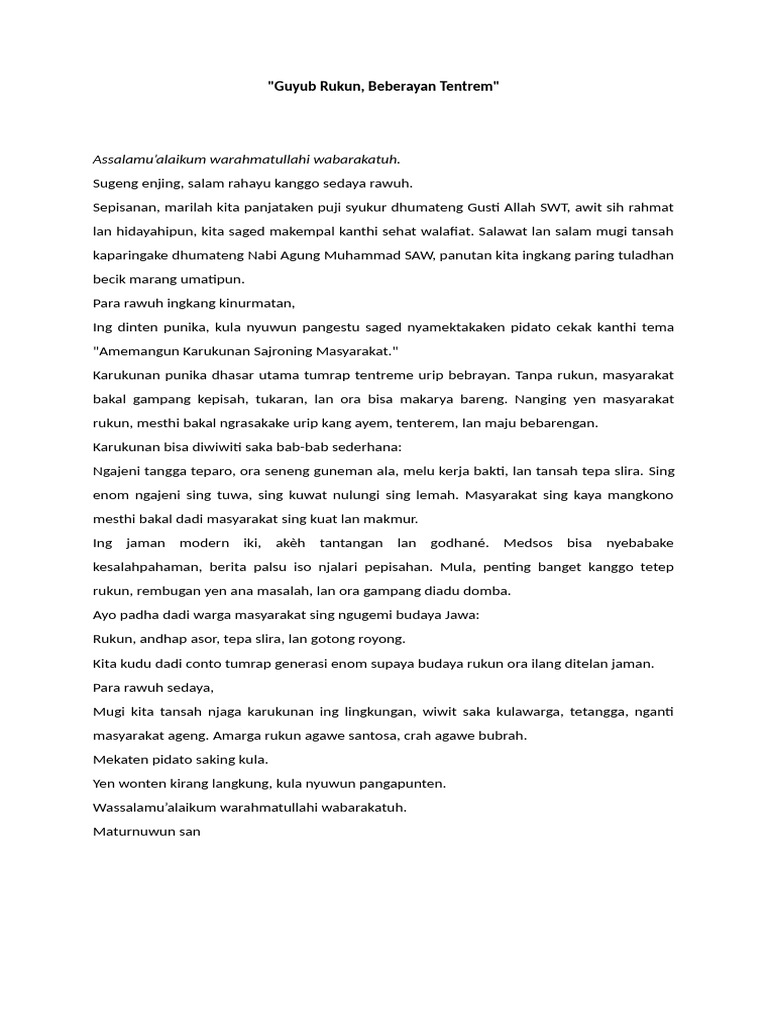 Guyub Rukun | PDF