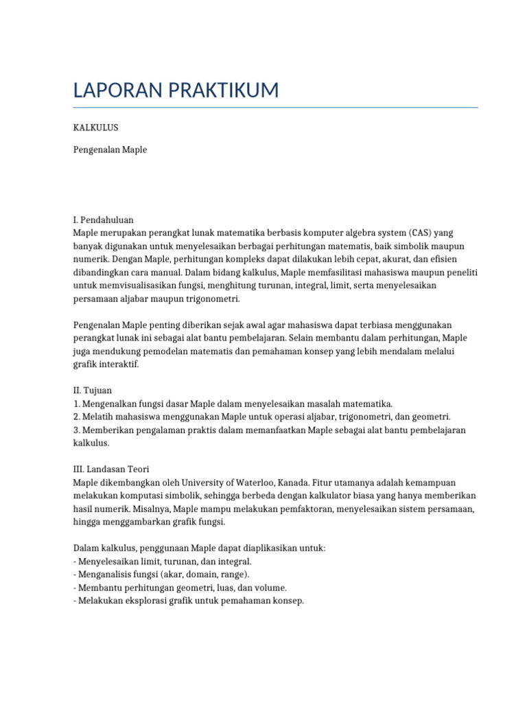 Pengenalan Alat Maple untuk Kalkulus | PDF