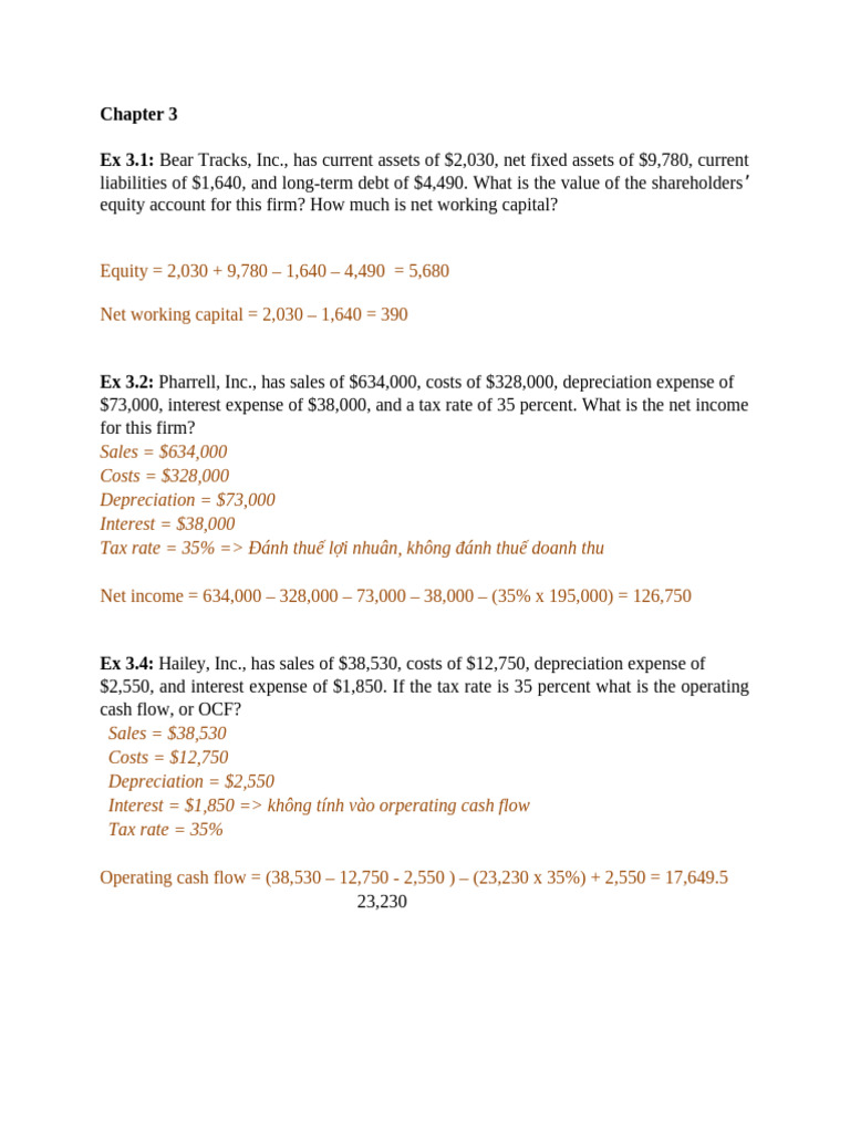 Fin202 Chap 3 4 5 6 | PDF | Book Value | Expense
