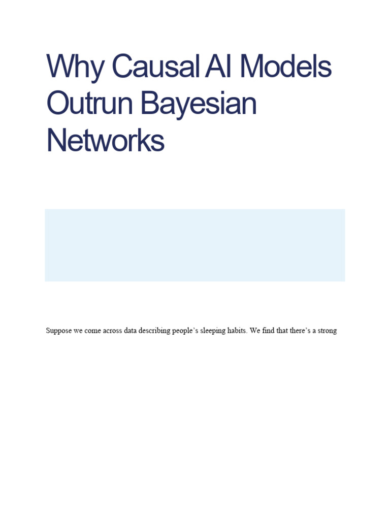 Why Causal AI Models Outrun Bayesian Networks | PDF | Causality ...
