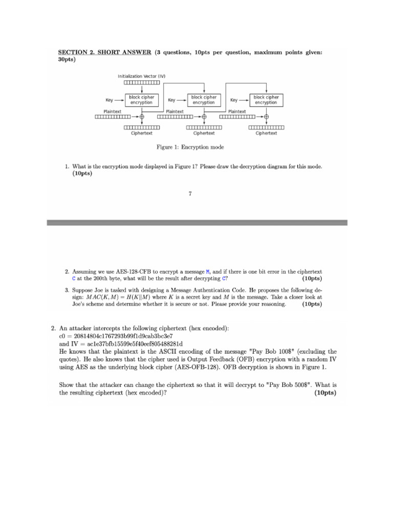 Encryption Modes Exercises | PDF