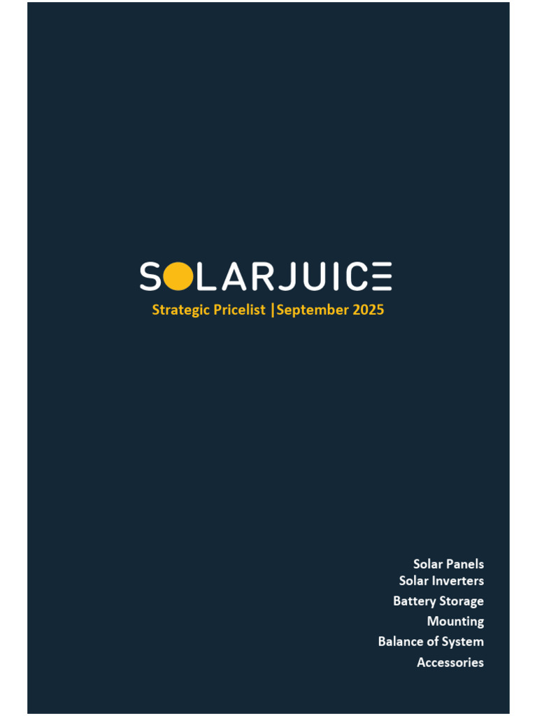 Solar Juice Strategic Pricelist 2025 | PDF | Power Engineering ...