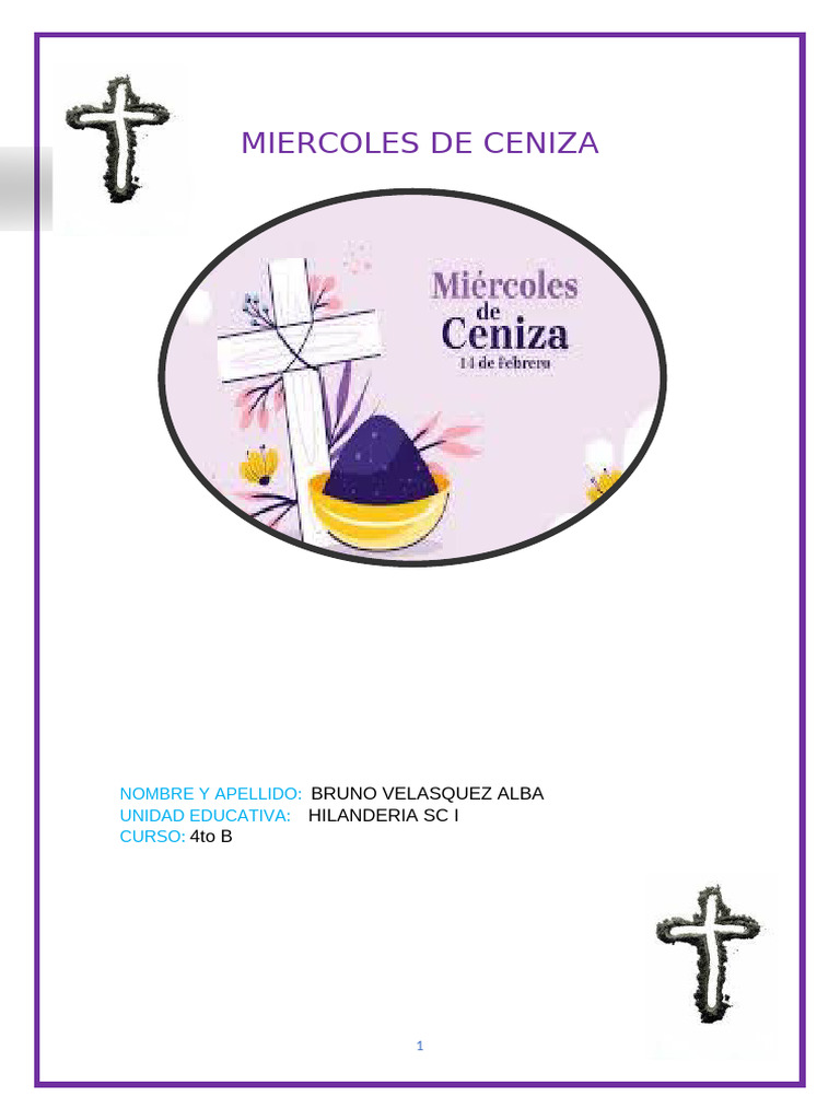 Miércoles de Ceniza: Significado y Ritos | PDF | Prestado ...