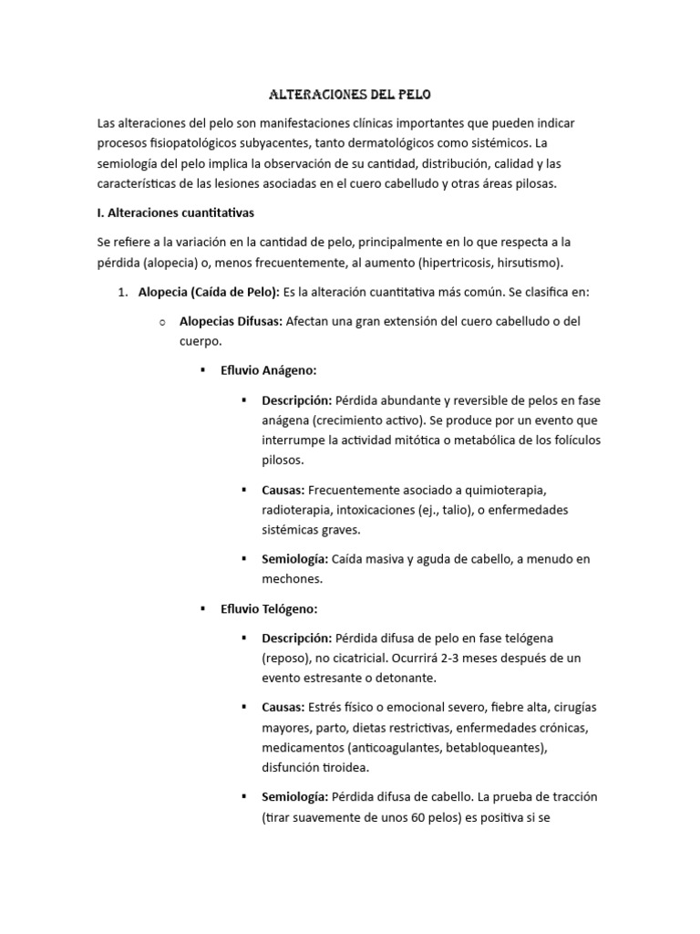 Alteraciones Del Pelo y Del Tallo Piloso (Como El Pili Torti o Los ...