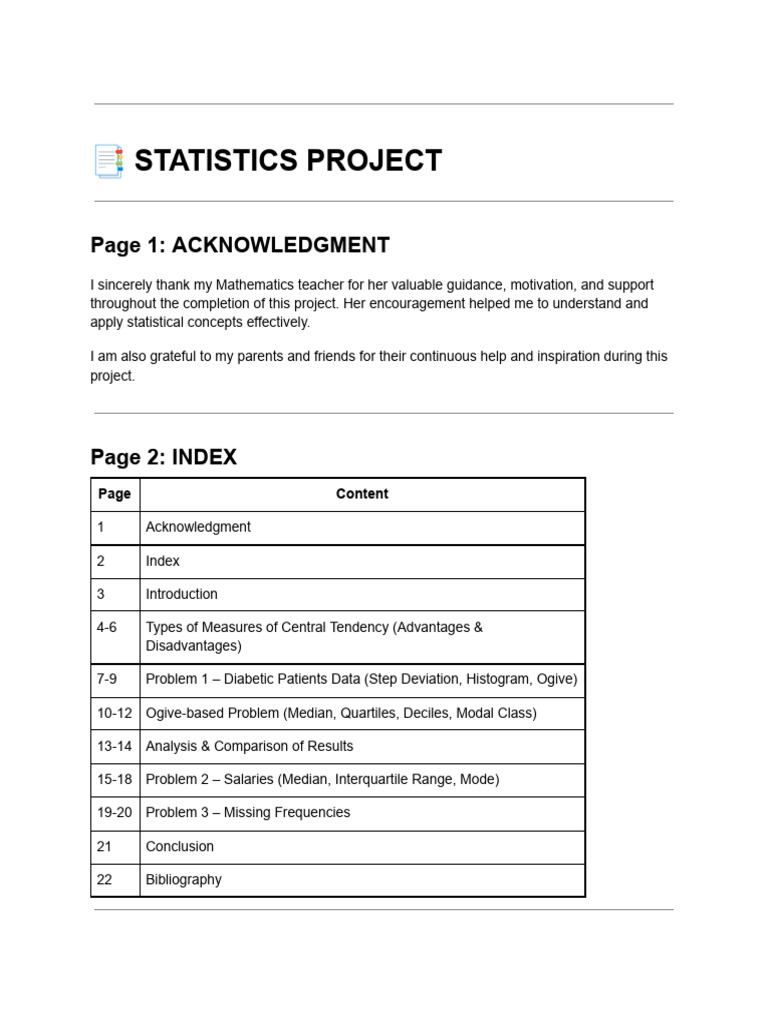 Statistics Project | PDF | Mode (Statistics) | Median