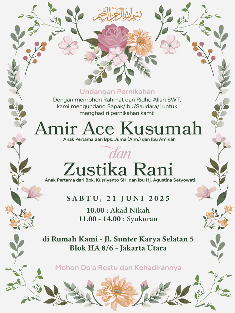 Wedding Invitation Amir & Rani-1 | PDF