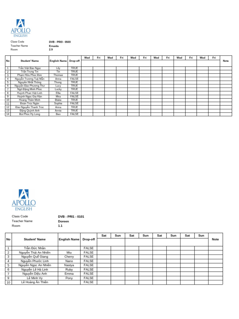 Attendance List Template | PDF
