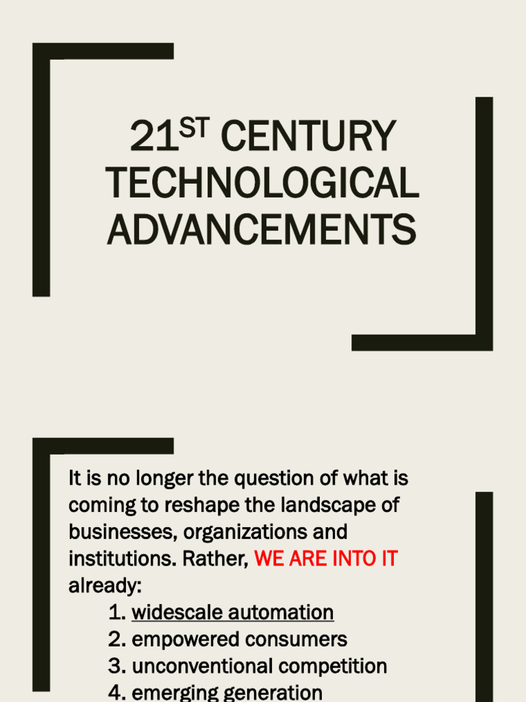 21st Century Tech: Automation & AI Impact | PDF | Artificial ...