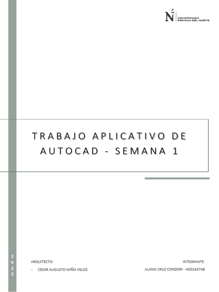 Trabajo Aplicativo de AutoCAD: Comandos Básicos | PDF