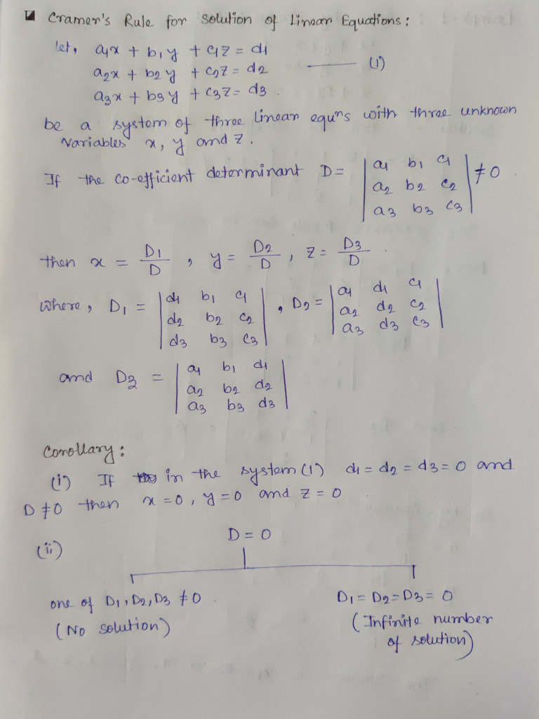 Determinant - Note 4 | PDF | Matrix Theory | Linear Algebra