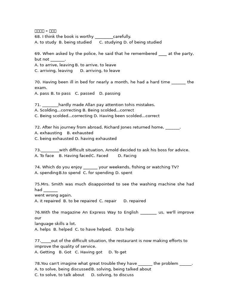 Grammar Exercise With Keys | PDF