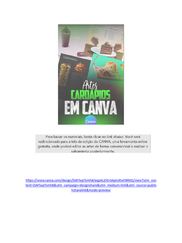 Cardápios em Canva | PDF