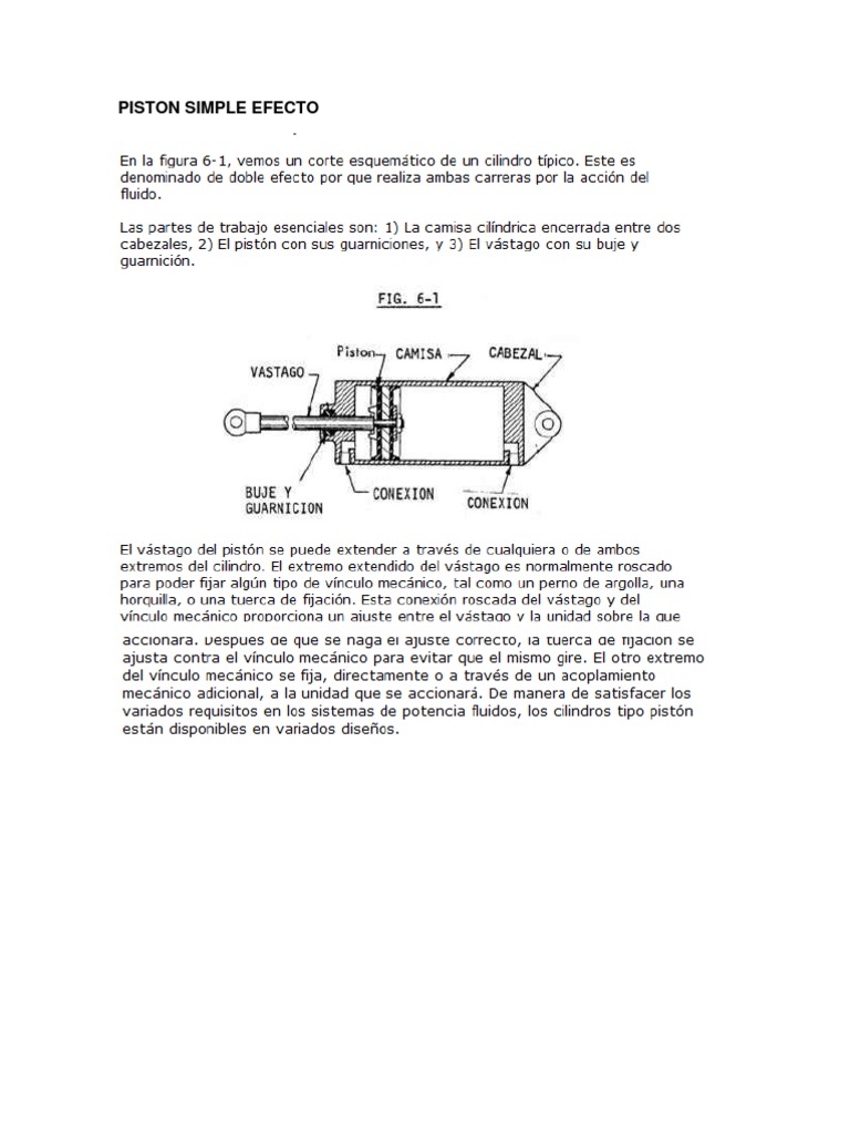 Piston Simple Efec | PDF | Pistón | Neumática