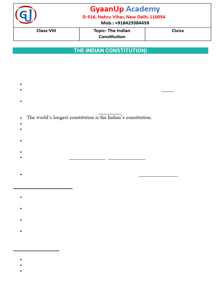 Overview of the Indian Constitution | PDF | Constitution | Democracy