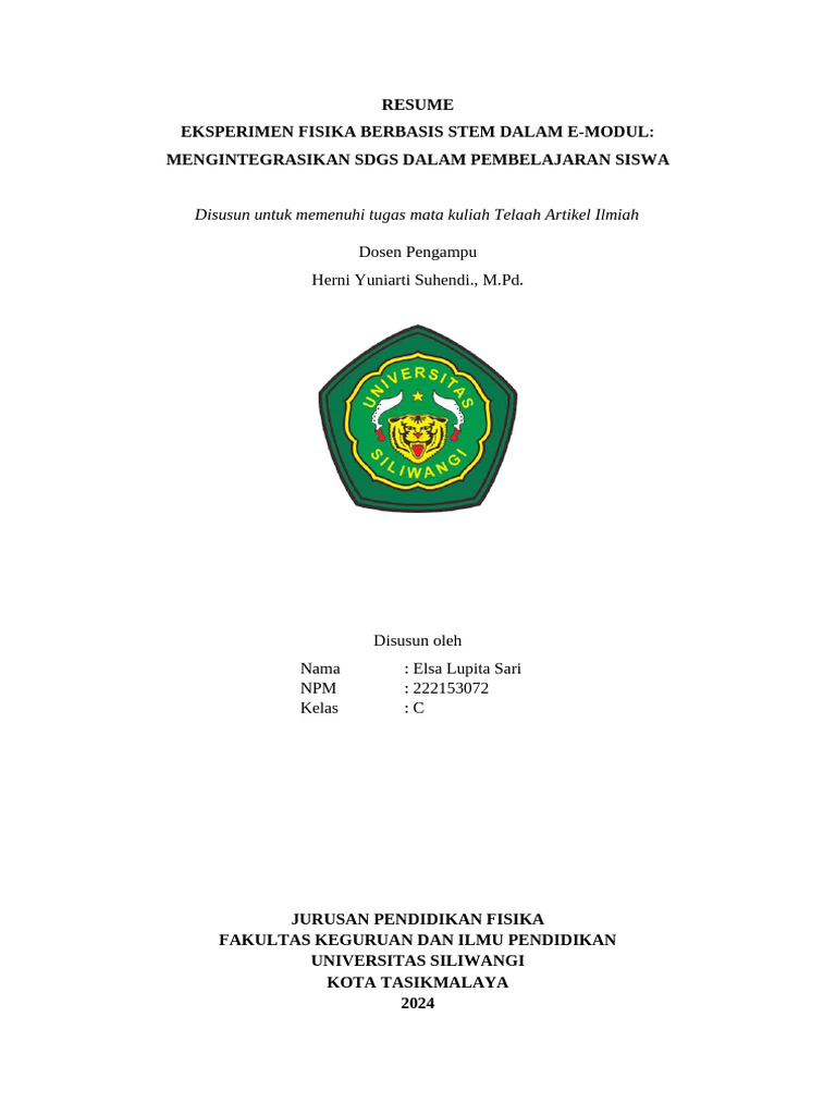 E-Modul STEM untuk Literasi Sains Siswa | PDF