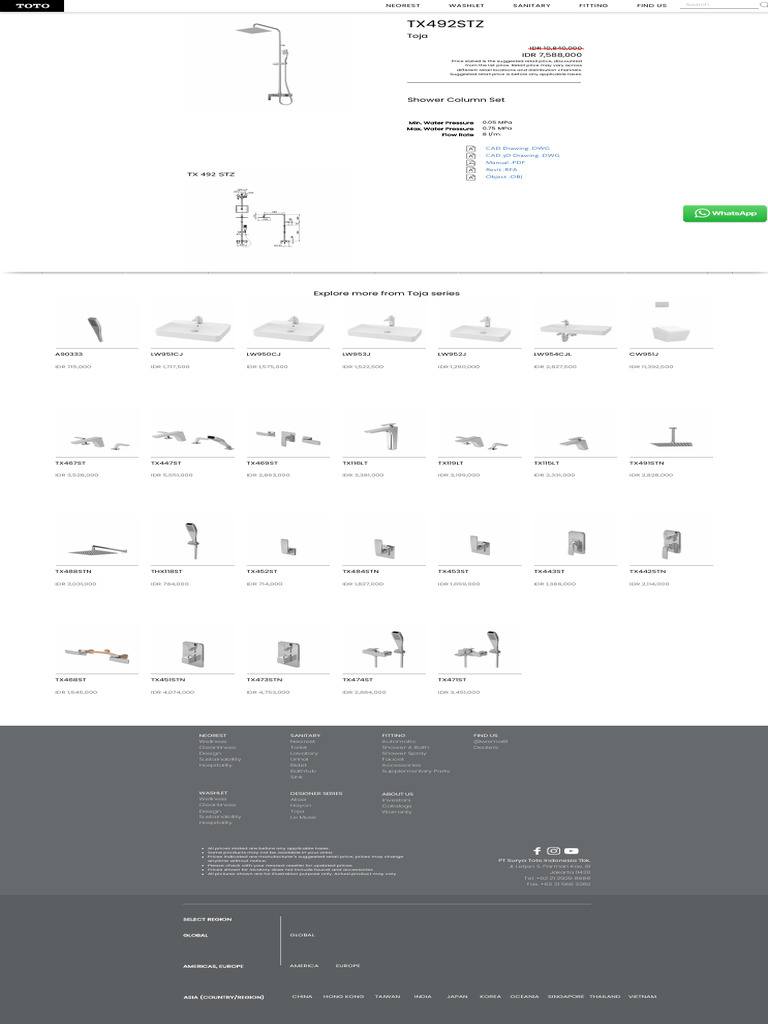 Fitting, Shower Set, Shower Column, TX492STZ | PDF | Toilet | Bathing