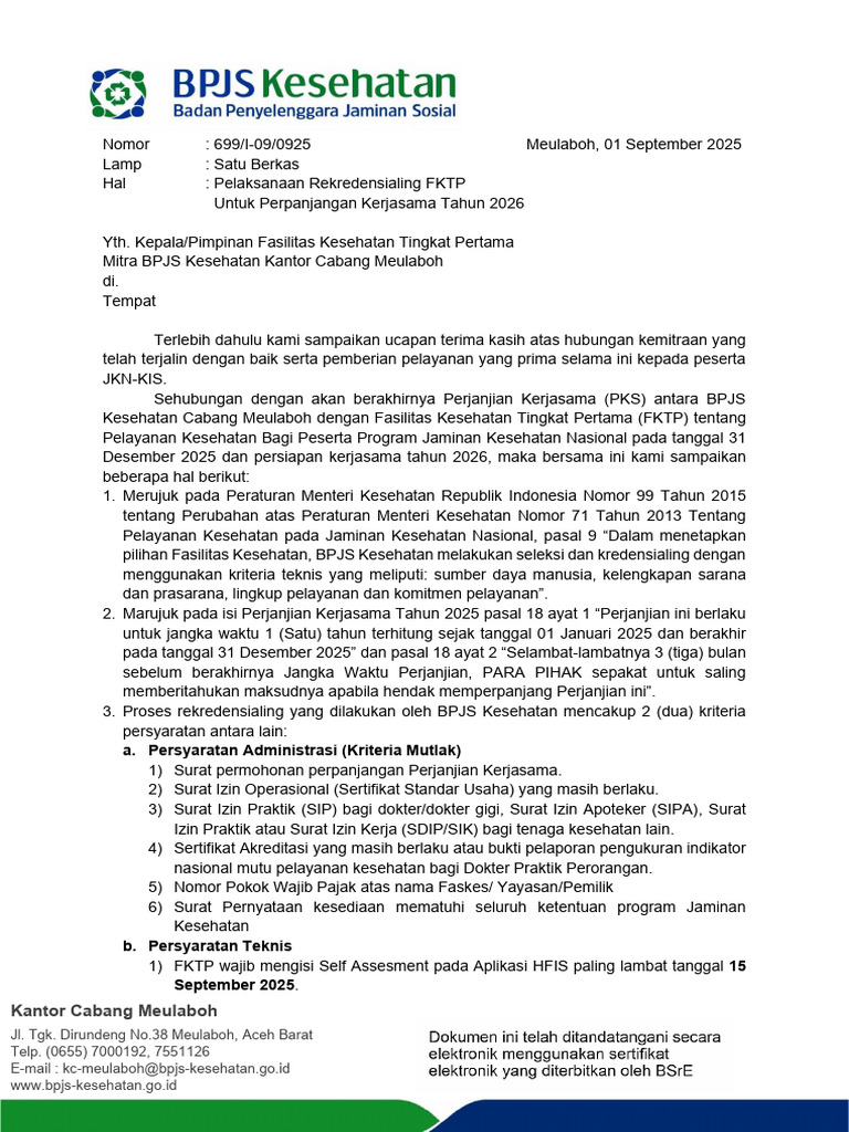 Rekredensialing FKTP untuk 2026 | PDF