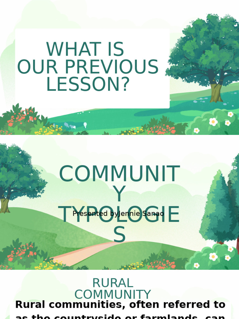 Community Types and Their Characteristics | PDF | Community | World ...