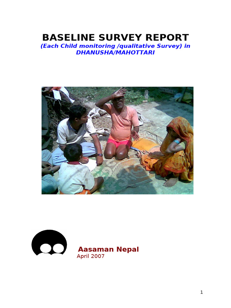 Baseline Survey Report: Dhanusha & Mahottari | PDF | Quantitative ...