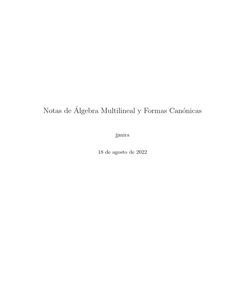 Notas de Algebra Multilineal y Formas Canónicas - JHON MIRA | PDF ...