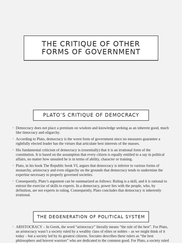 Plato's Critique of Democracy Explained | PDF | Plato | Democracy
