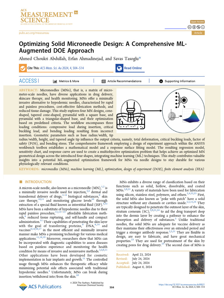 Optimizing Microneedle Designs with ML | PDF