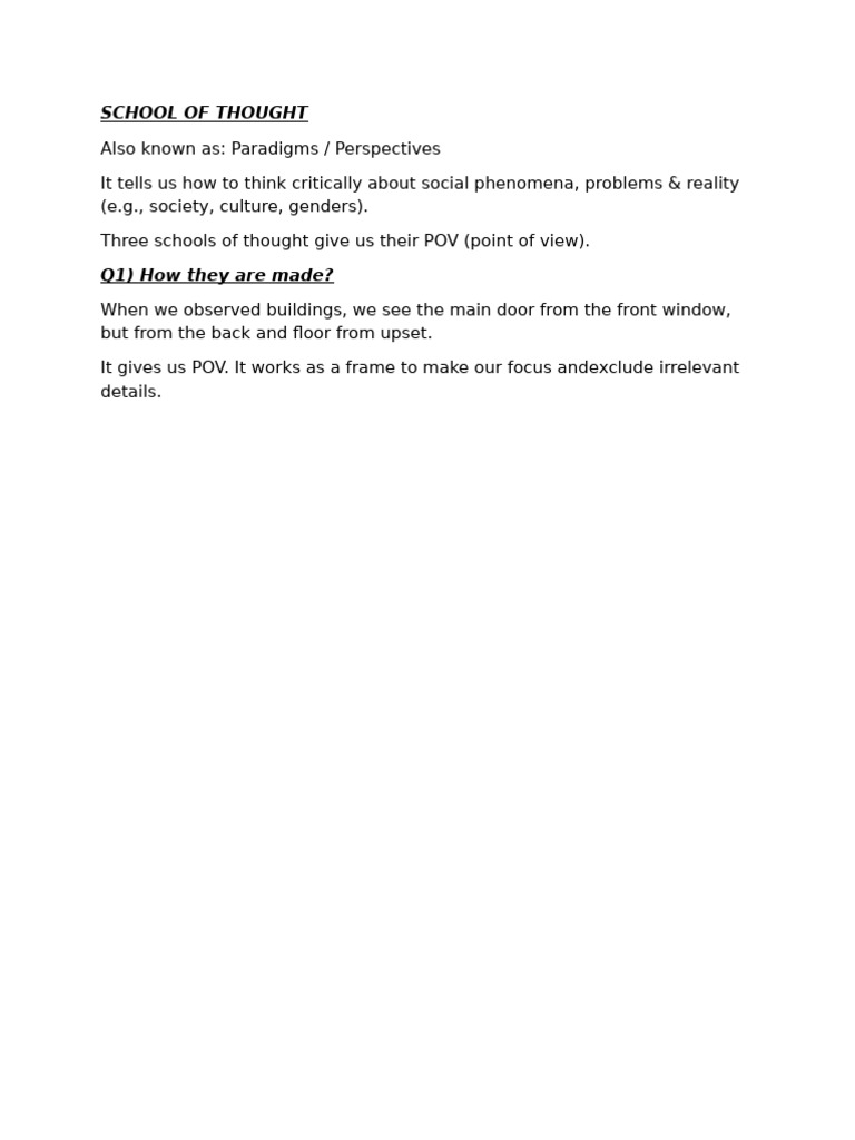 Understanding Schools of Thought in Critical Thinking | PDF