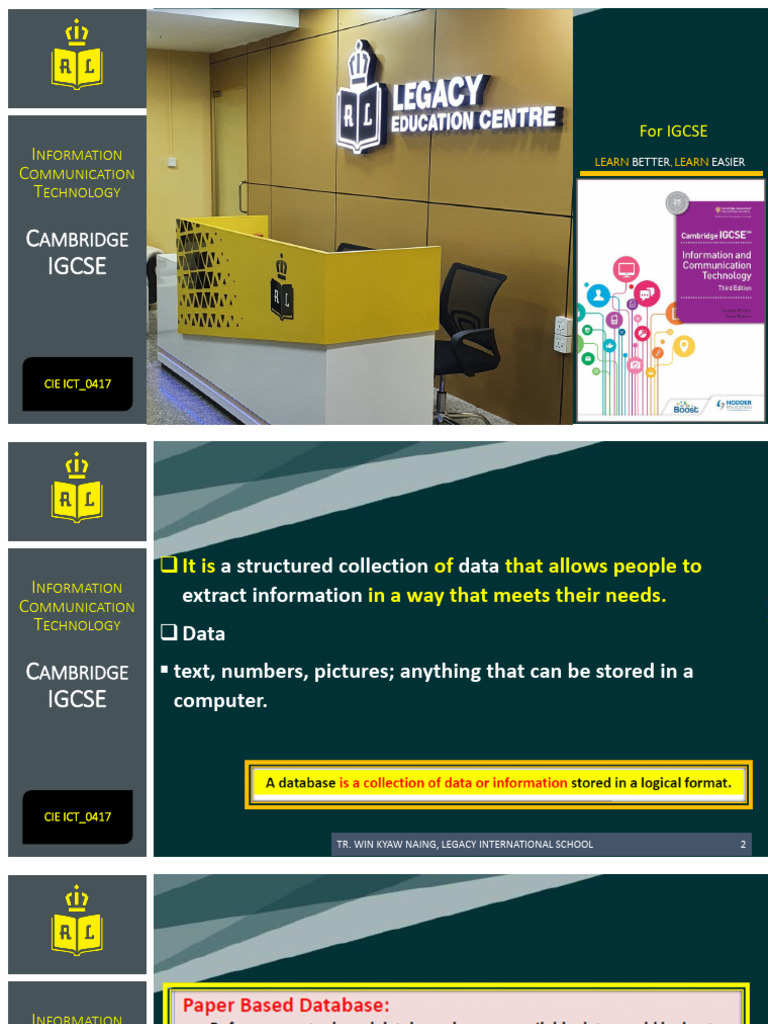 IGCSE ICT Databases Overview | PDF | Table (Database) | Data Type