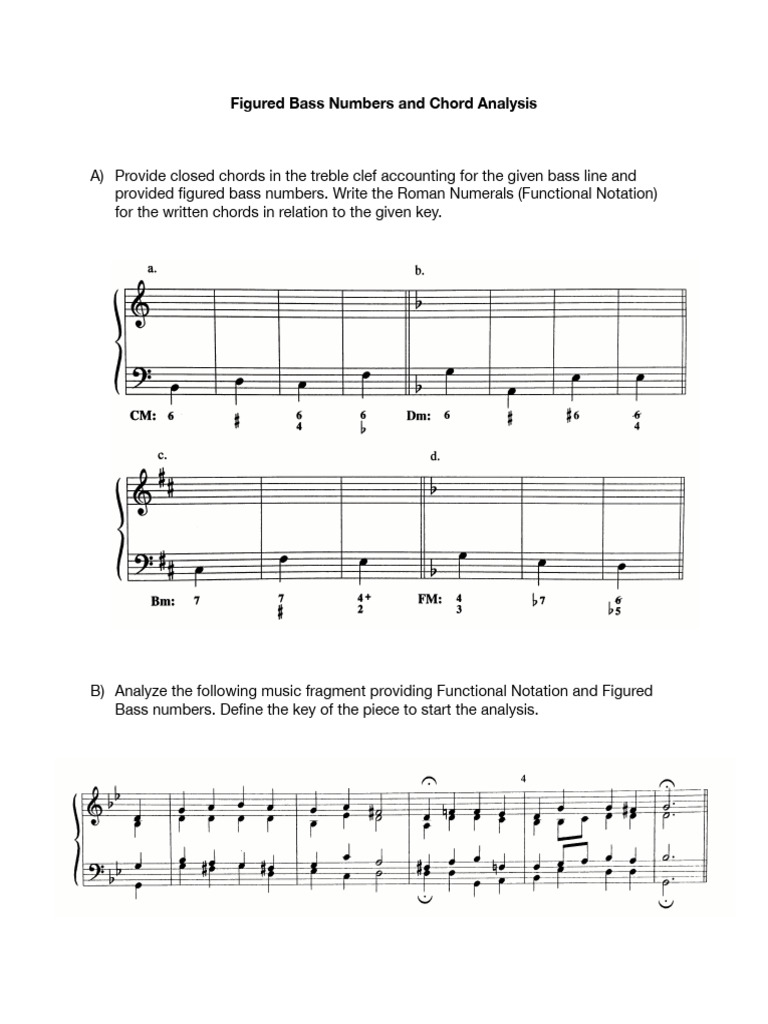 Figured Bass Chord Analysis | PDF