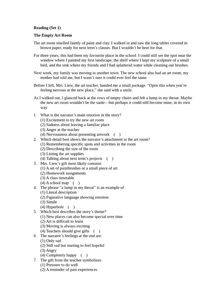 Reading Comprehension Practice | PDF