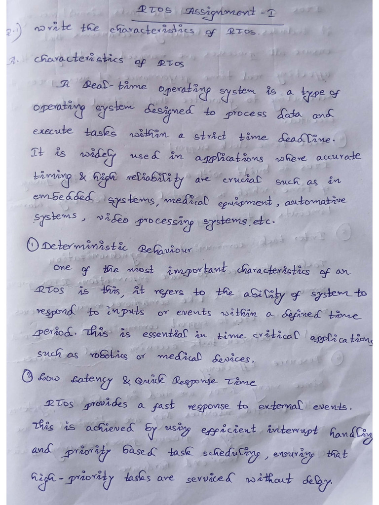 Rtos Unit 1 Assignment 1 | PDF