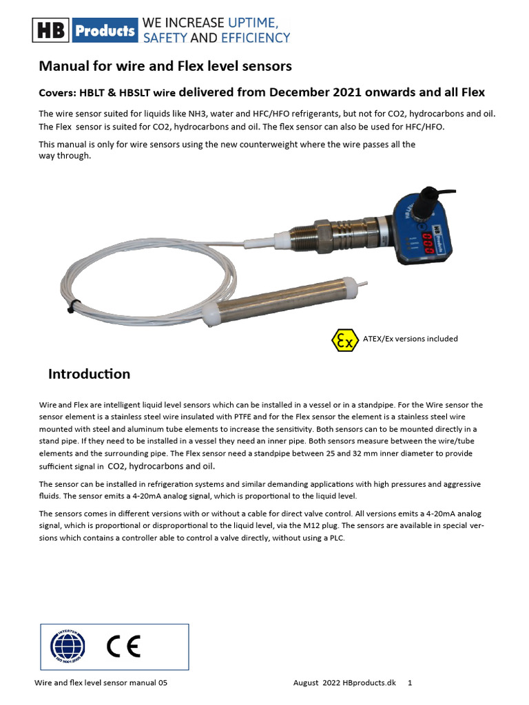 Wire and Flex Level Sensor Manual | PDF | Pipe (Fluid Conveyance ...