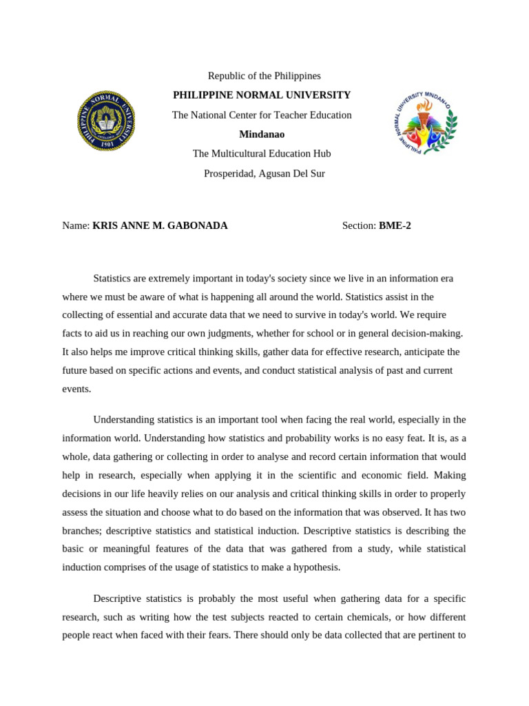 Reflection On Statistics and Probability | PDF | Statistics | Thought