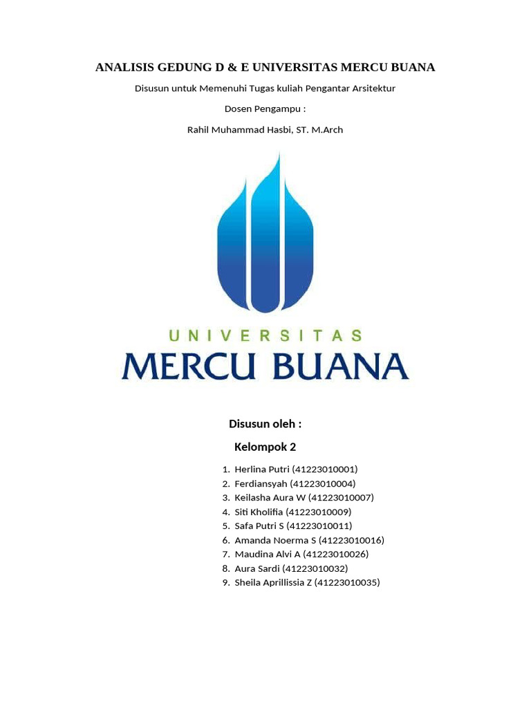 Kelompok 2 Pengantar Arsitektur | PDF